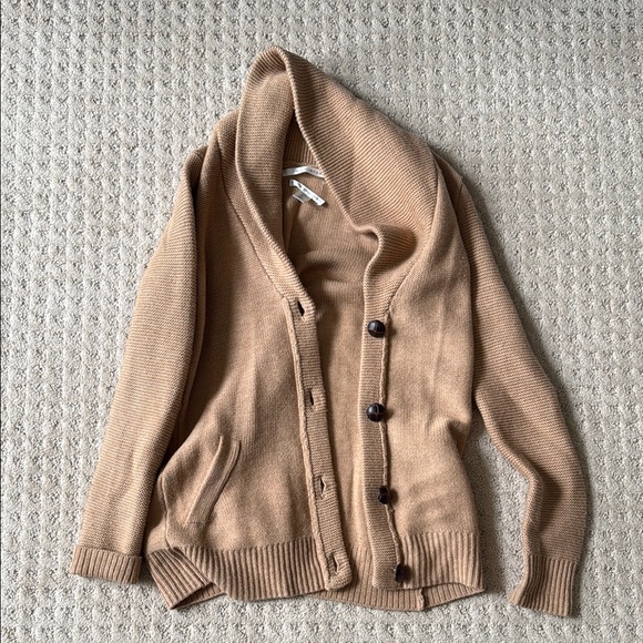 Max Studio | Sweaters | Max Studio Tan Cable Knit Cardigan Sweater ...